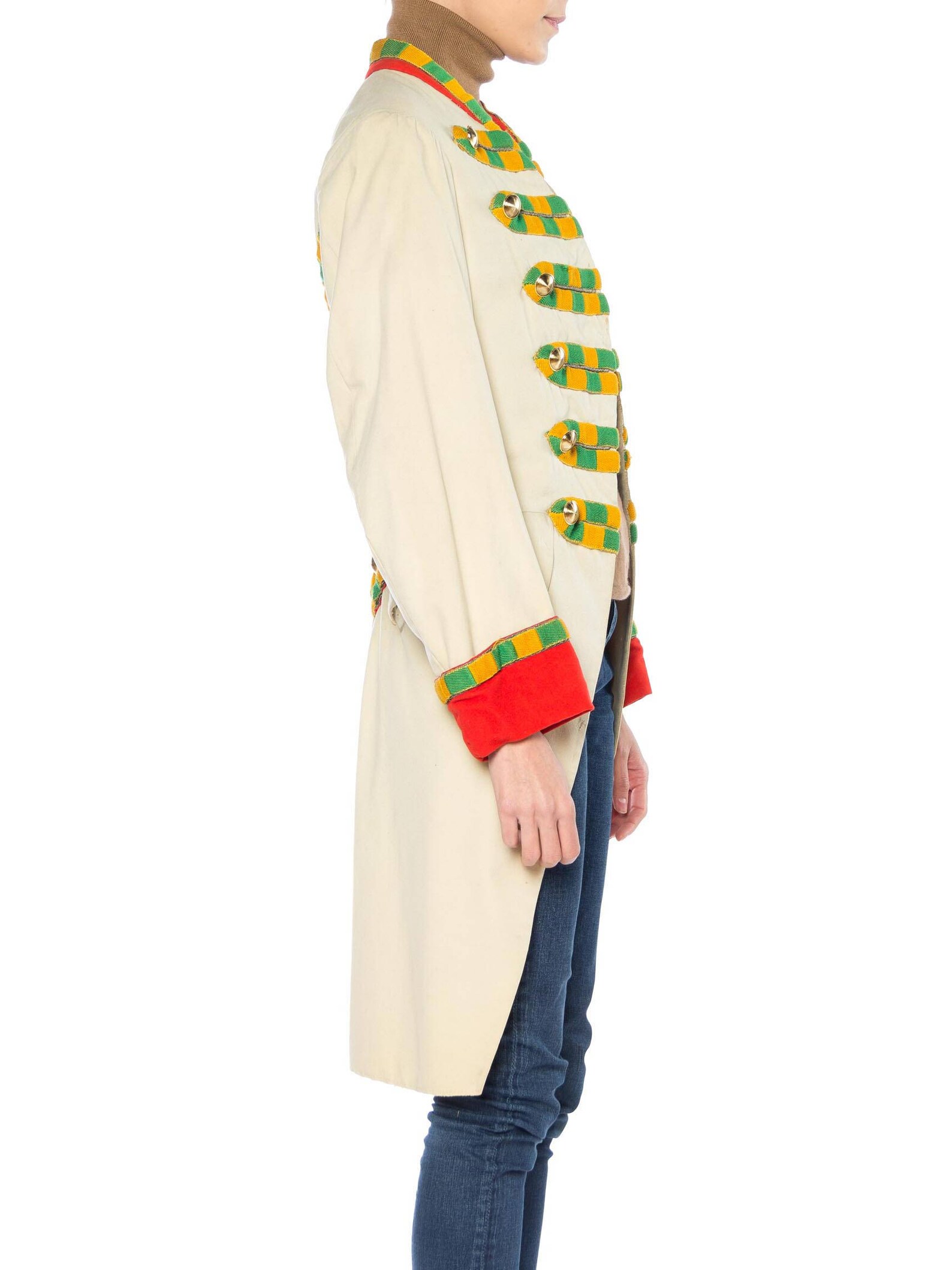 Victorian Cream Wool Men's French Livery Frock Coat Military Jacket ...