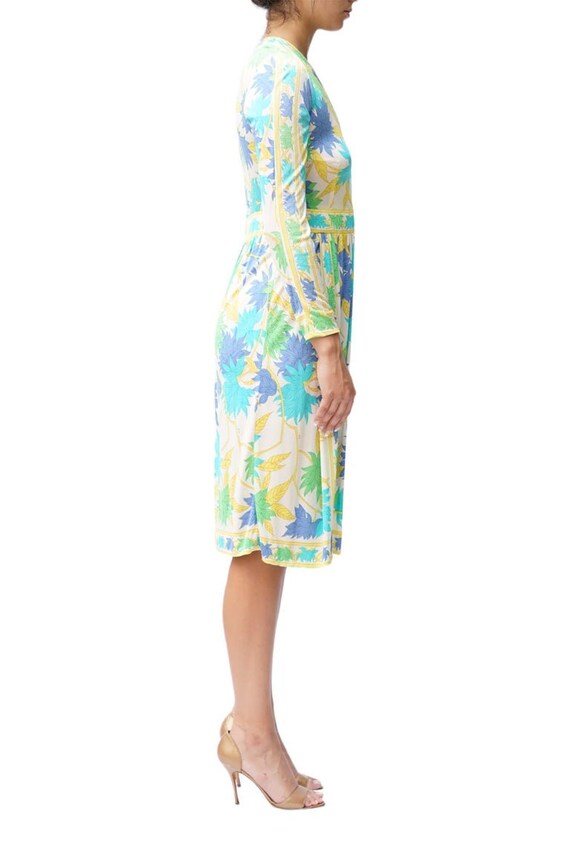 1960S PUCCI Yellow Floral Print Silk Jersey AS IS Lo… - Gem