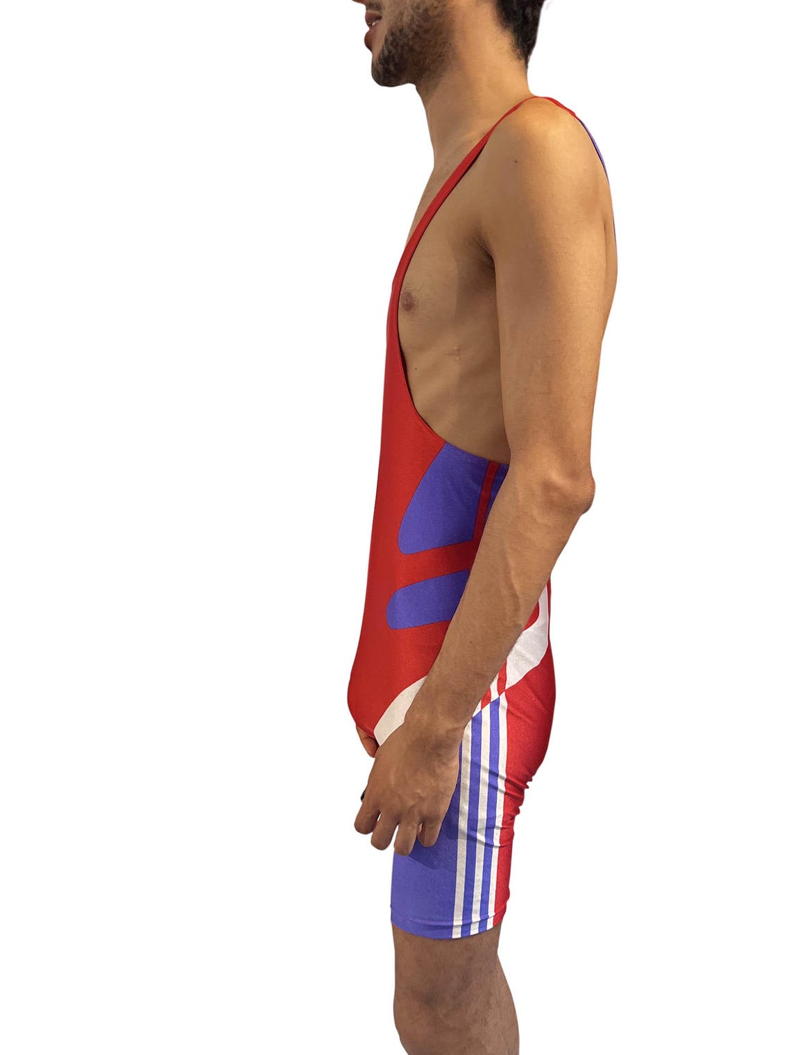 1980S Red White & Purple Wrestlers Adidas Unitard - Etsy