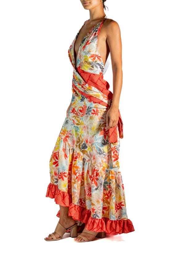 Morphew Atelier Red Amber Bias Cut Japanese Kimono S… - Gem