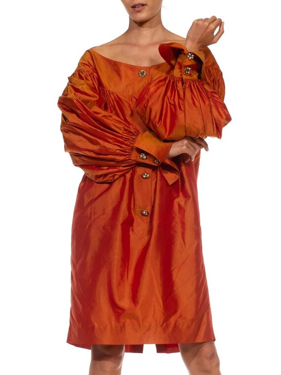 1980S Norbury And Osuna Orange Iridescent Silk Taffet… - Gem