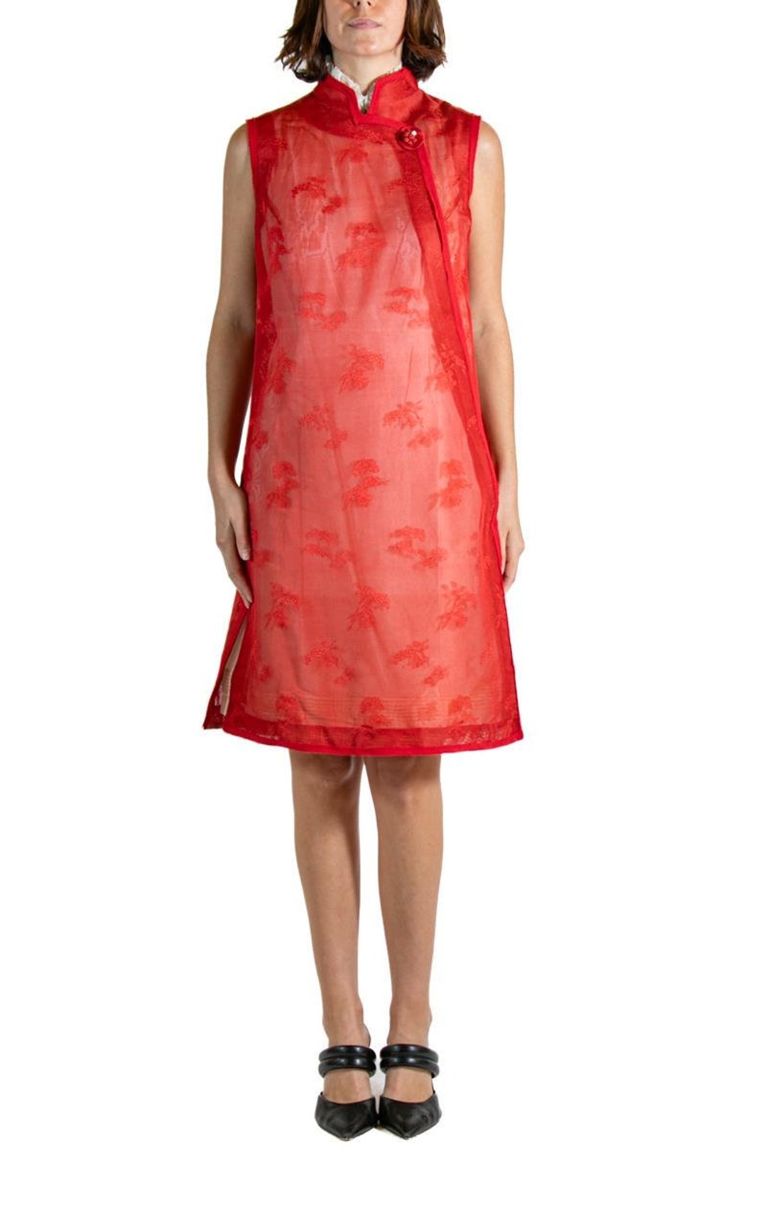 2000S Shiatzy Chen Red White Silk Lace Dress - Etsy