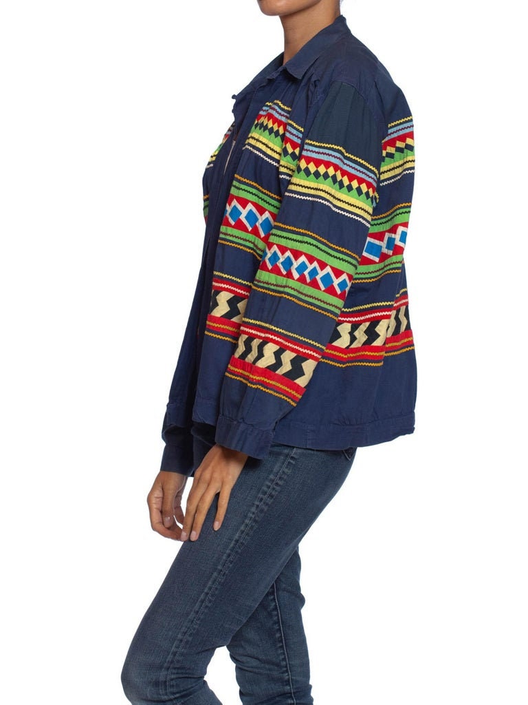 1940S Navy Blue Patchwork Cotton Florida Seminole Native American ...