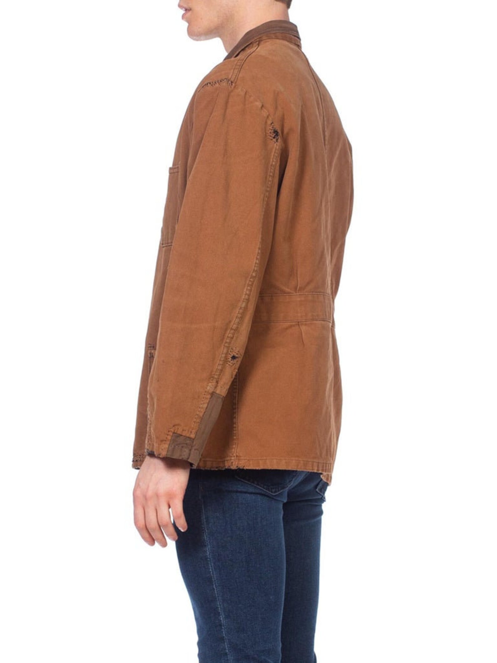 1940S Brown Patchwork Cotton Men's French Workwear Jacket - Etsy