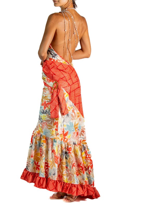 Morphew Atelier Red Amber Bias Cut Japanese Kimono S… - Gem