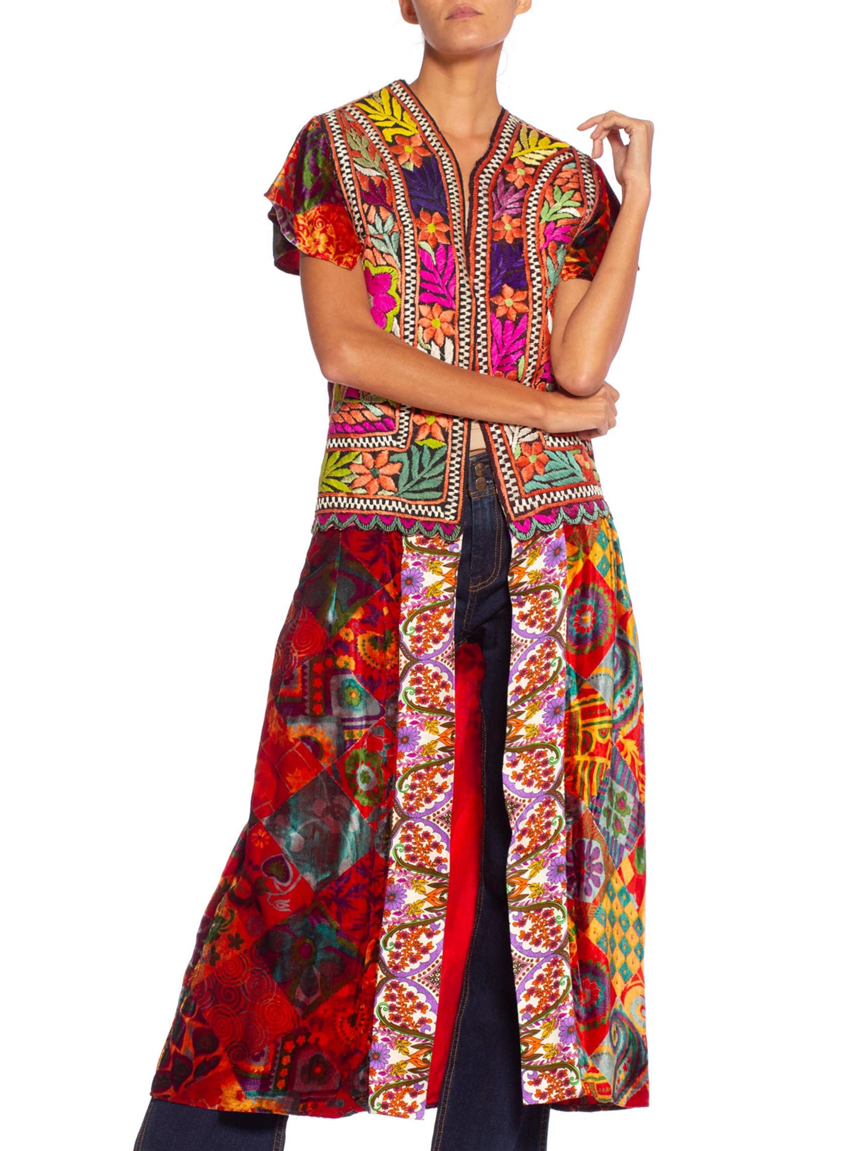 MORPHEW COLLECTION Hand Embroidered & 70S Printed Velvet Duster - Etsy
