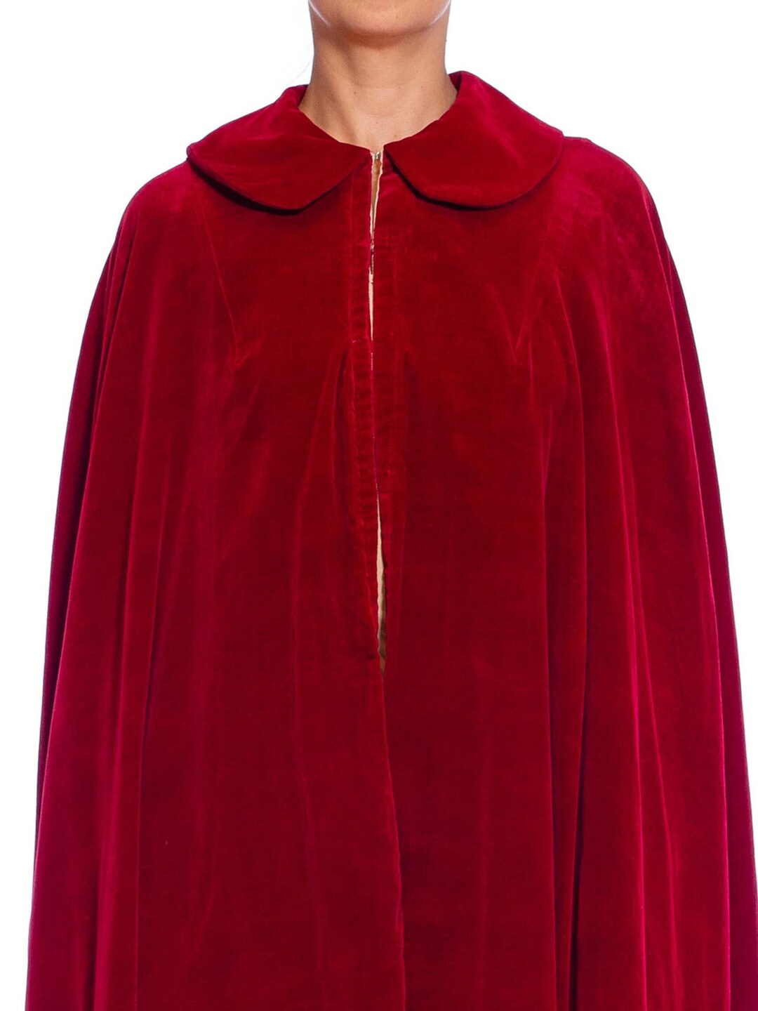 1950S Red Cotton Velvet Mid Length Cape - Etsy UK