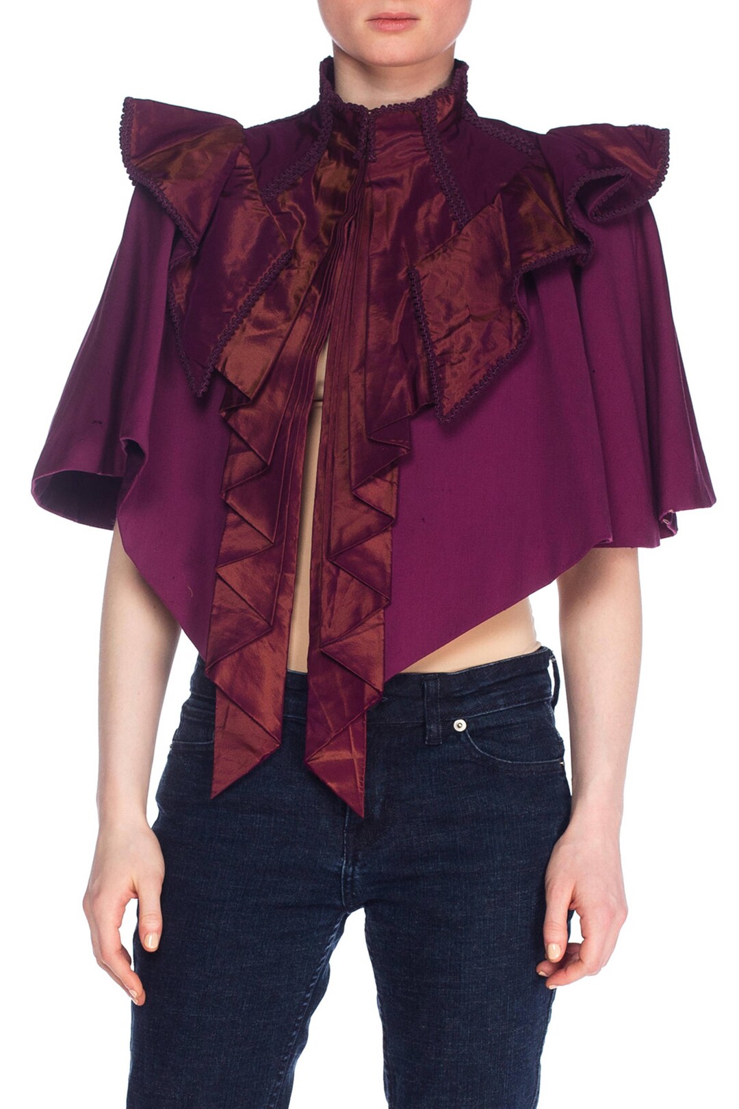 1890S Purple Wool Victorian With Taffeta Cape - Etsy