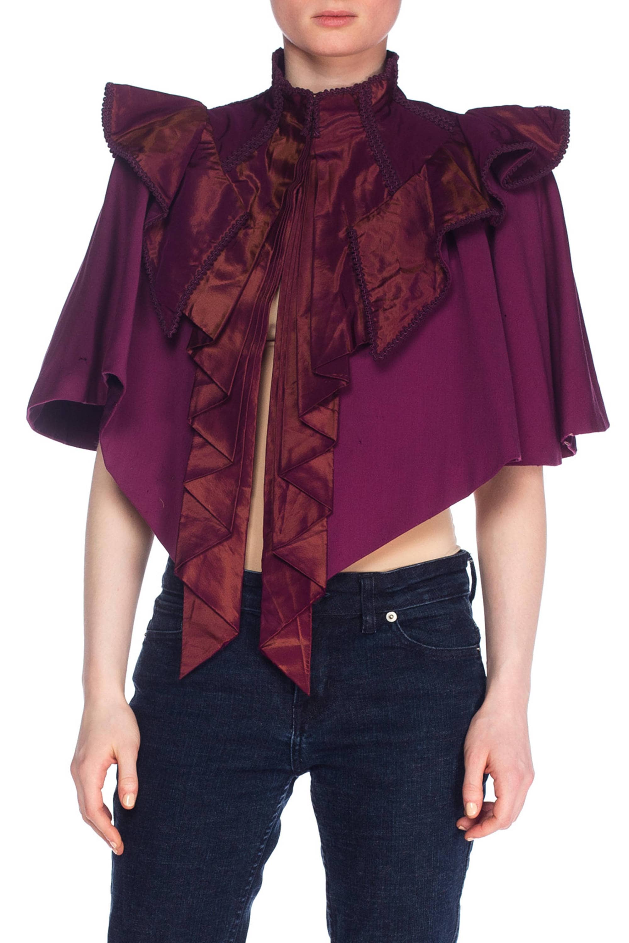 1890S Purple Wool Victorian With Taffeta Cape - Etsy