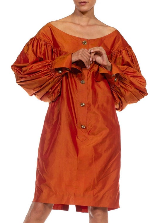 1980S Norbury And Osuna Orange Iridescent Silk Taffet… - Gem