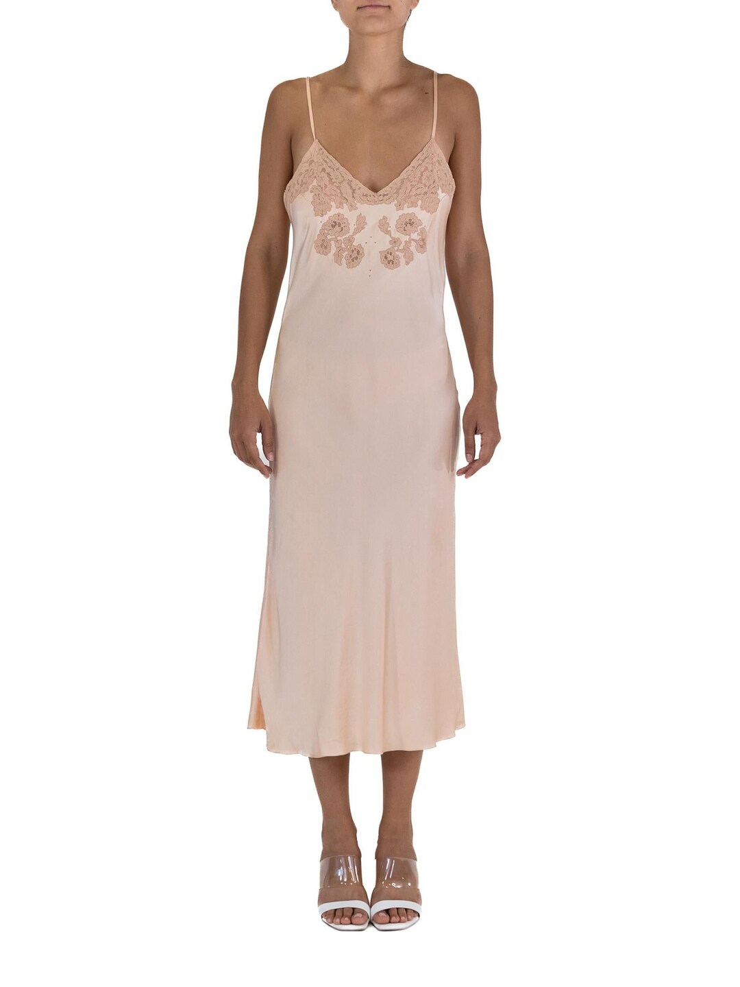 1940S Bontell Peach Silk Slip All Handmade With Lace Detail - Etsy