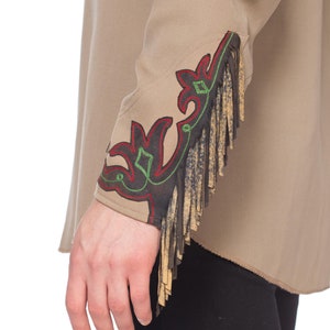 1940S Oyster Grey Wool Gabardine Custom Made Western Shirt With ...