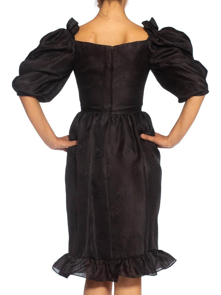 1980S Givenchy Haute Couture Silk Poof Sleeved Ruffled Cocktail Dress ...