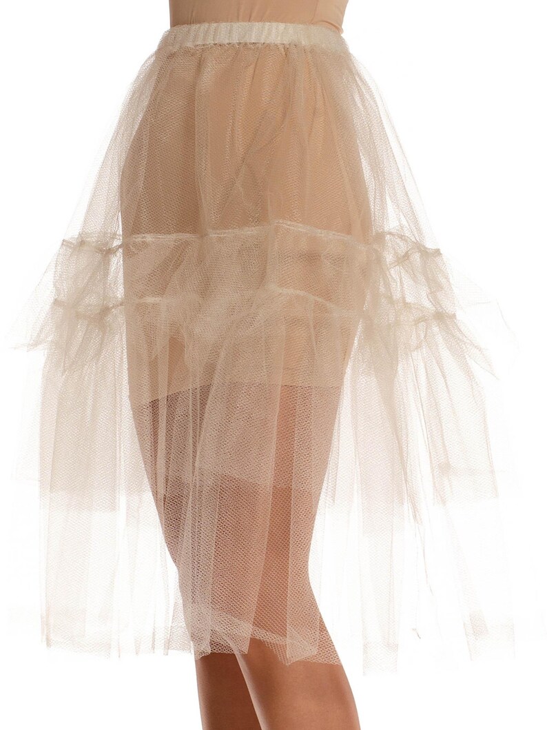 1980S White Tulle Tiered Tutu Skirt With Elastic Waistband - Etsy