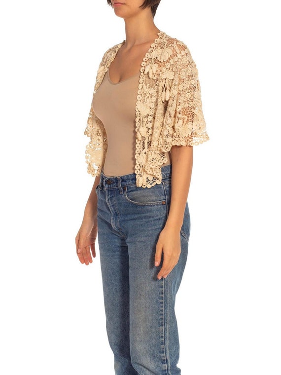 Victorian Cream Irish Crochet Short Jacket - Gem