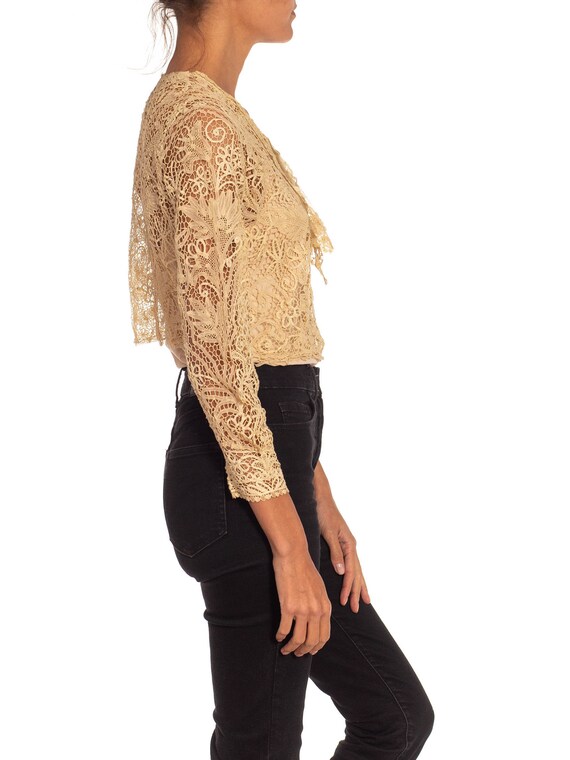 Victorian Cream Battenberg Lace Top With Long Sleeves… - Gem