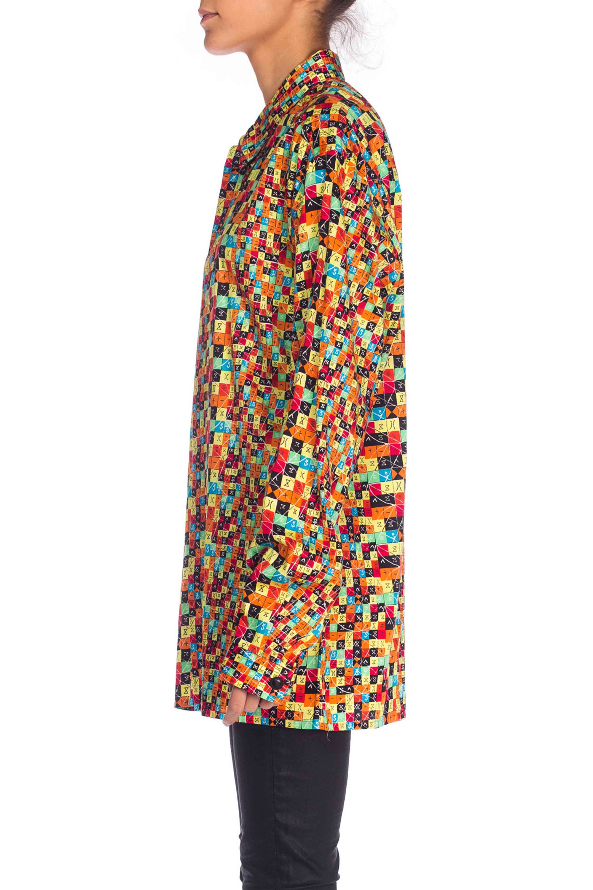 1990S GIANNI VERSACE Multicolor Printed Cotton "symbols" Men's Shirt Sz ...