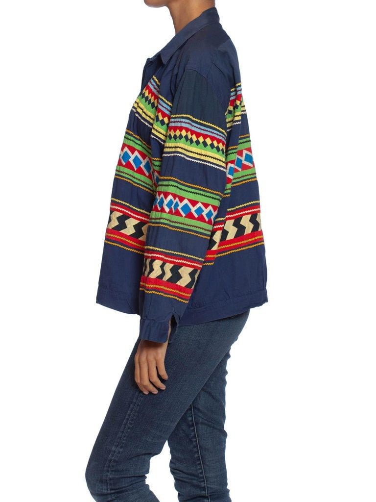 1940S Navy Blue Patchwork Cotton Florida Seminole Native American ...