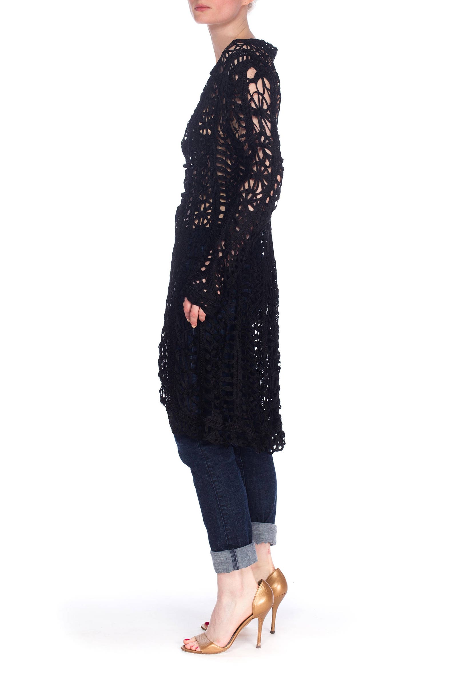 Victorian Black Silk Belle Epoch Ribbon Lace Duster Jacket - Etsy