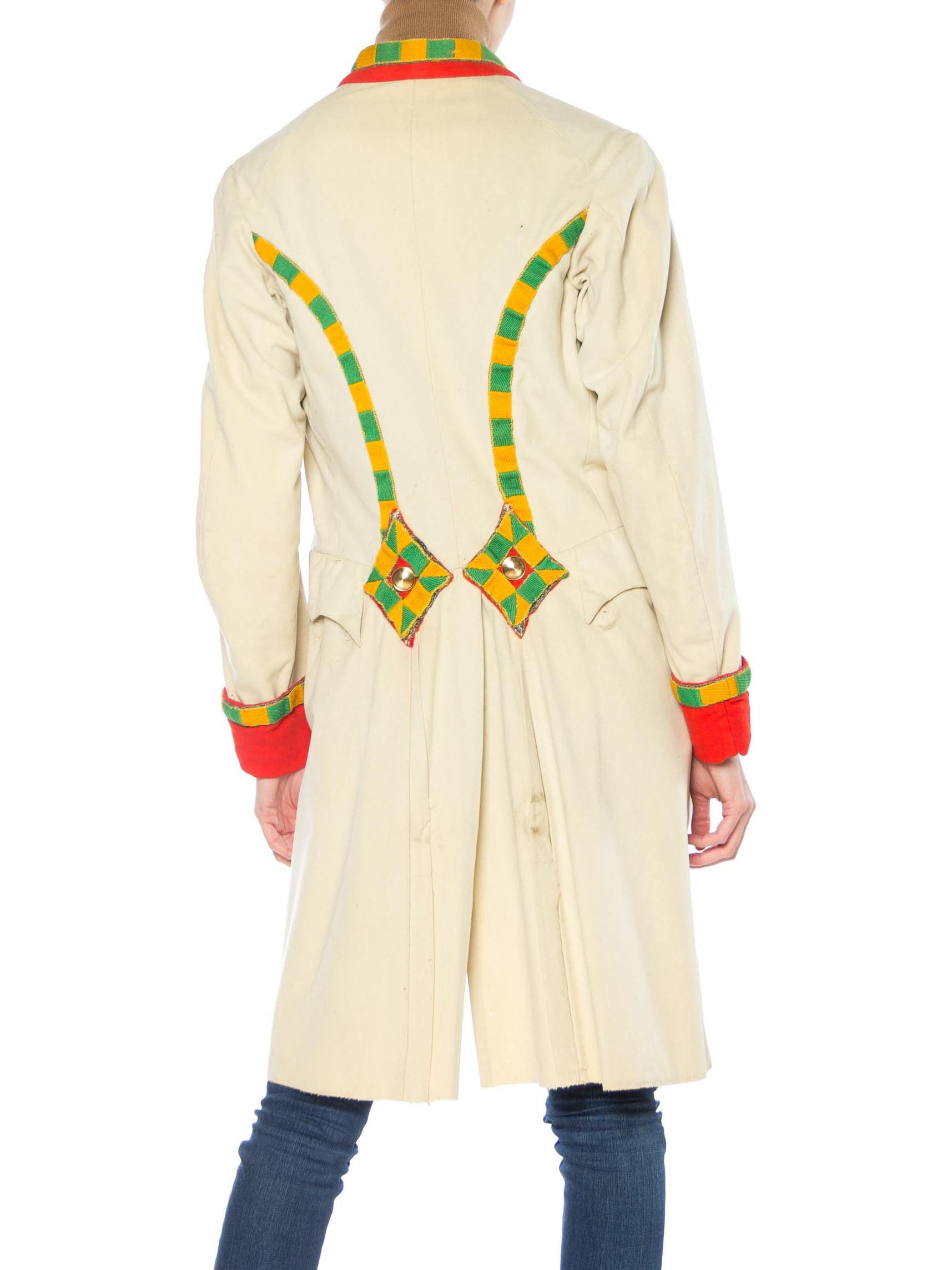Victorian Cream Wool Men's French Livery Frock Coat Military Jacket ...