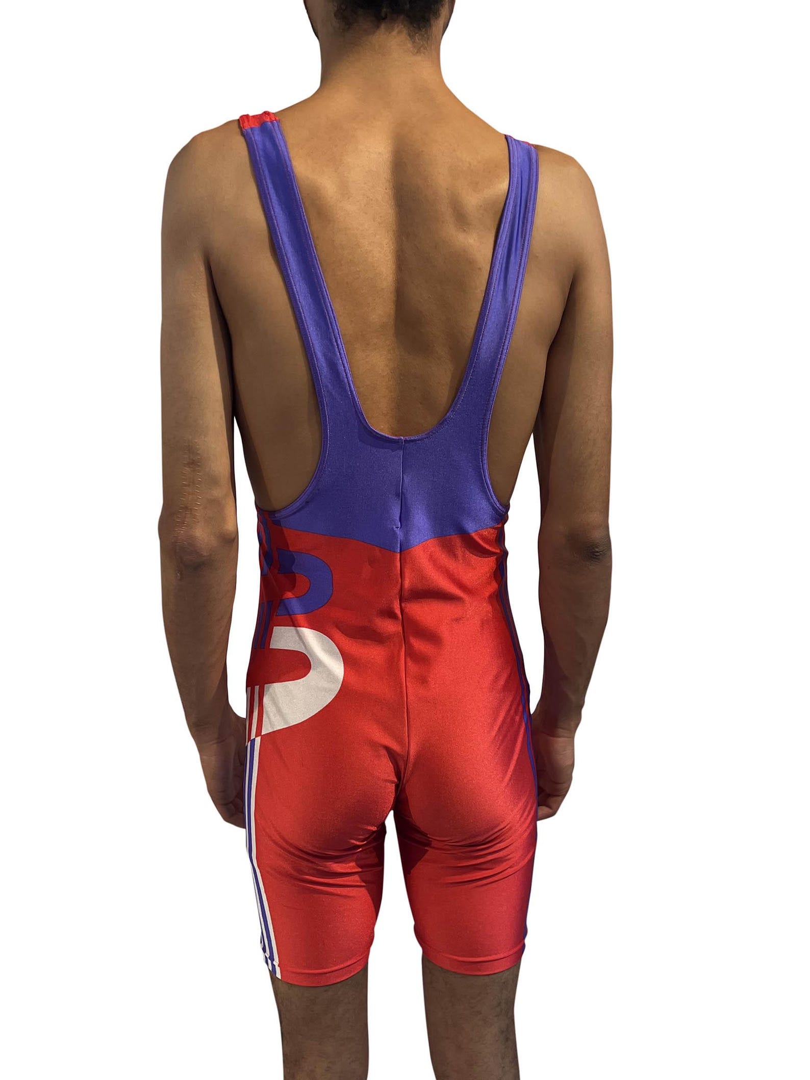 1980S Red White & Purple Wrestlers Adidas Unitard - Etsy
