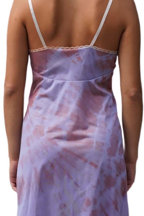 1960S Lilac Poly/Nylon Tricot Jersey Tie-Dyed Slip Dr… - Gem