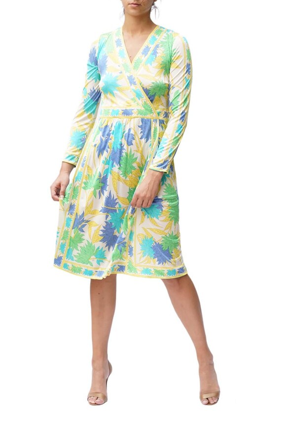 1960S PUCCI Yellow Floral Print Silk Jersey AS IS Lo… - Gem