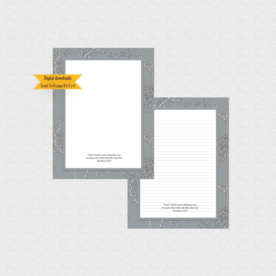 JW Letter Writing Paper, Instant Download, Nautical Stationery - Etsy