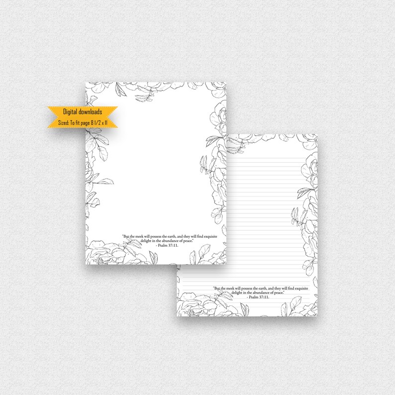 JW Letter Writing Paper, Instant Download, Floral Stationery - Etsy