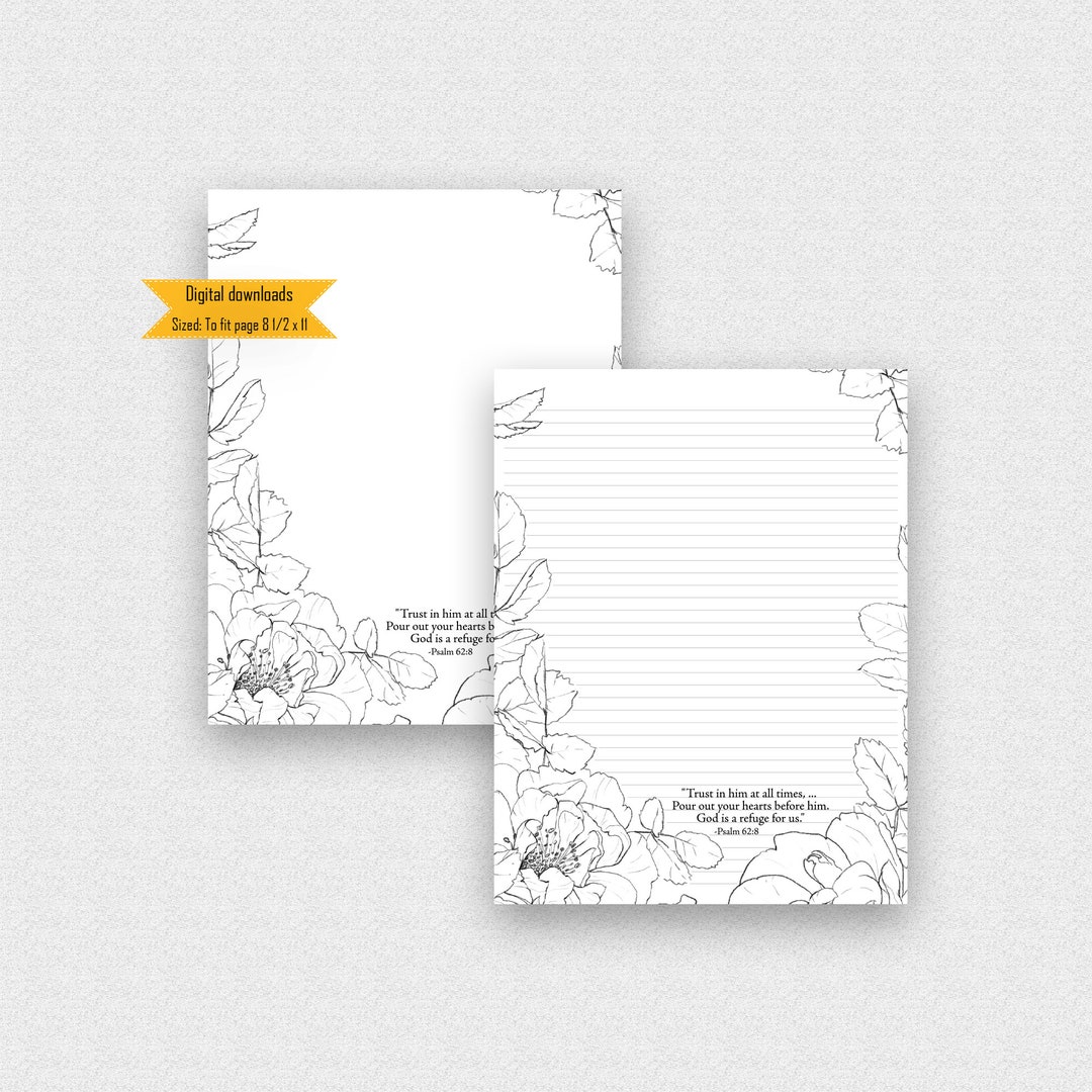 JW Letter Writing Paper, Instant Download, Floral Stationery - Etsy