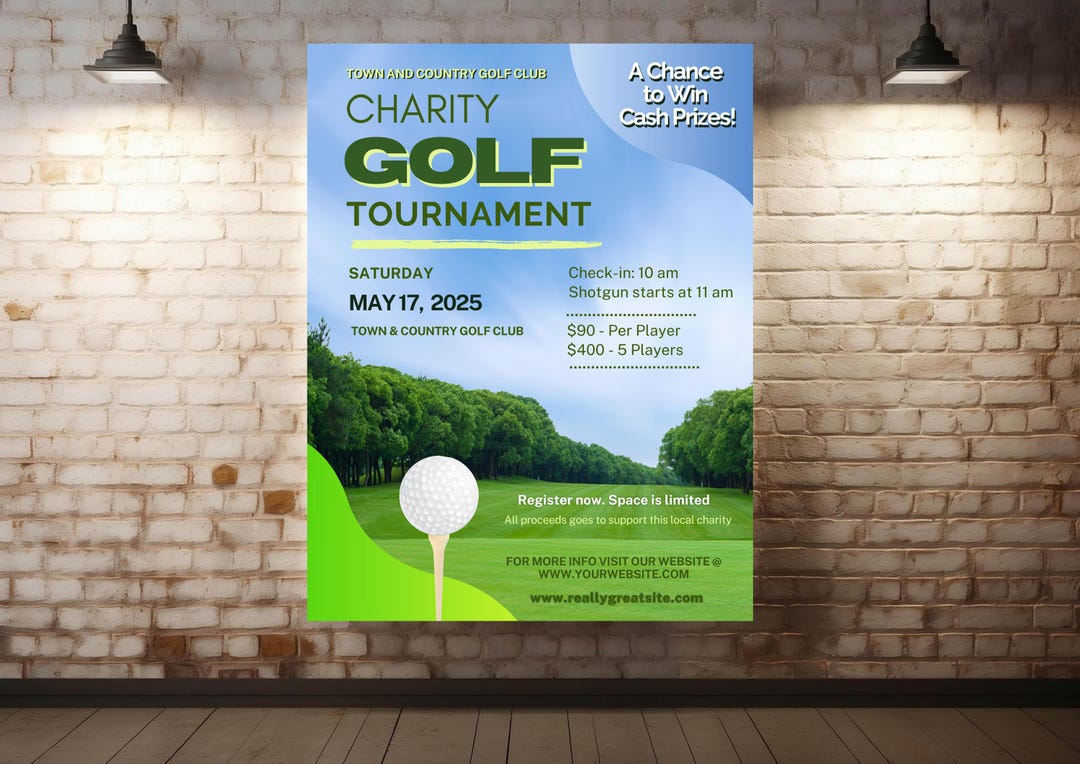 Golf Event Flyer,fundraiser,free Canva Editable Flyer,tournament,event ...