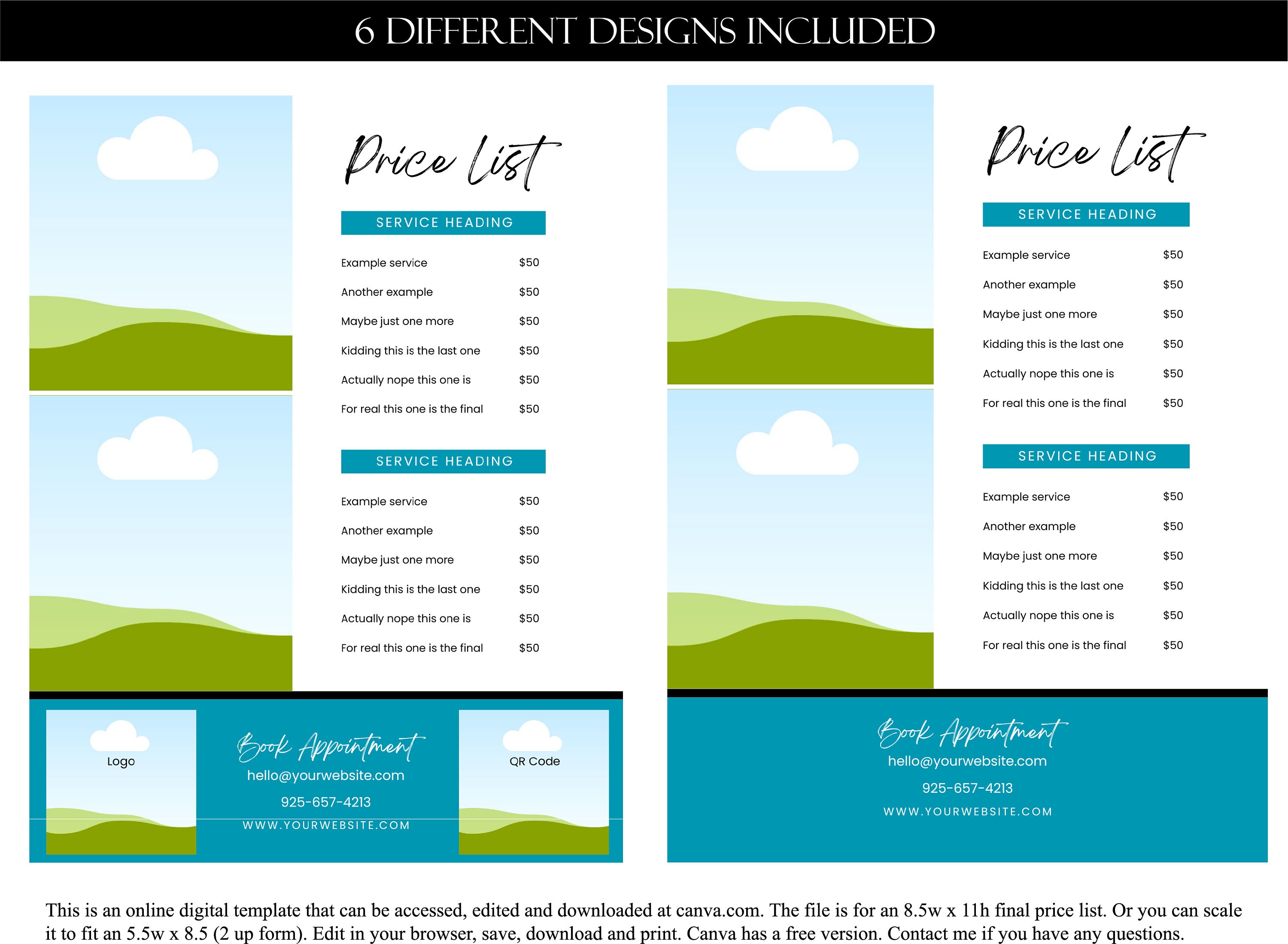 6 Price List Templates, Editable in Canva - Professional Editable ...