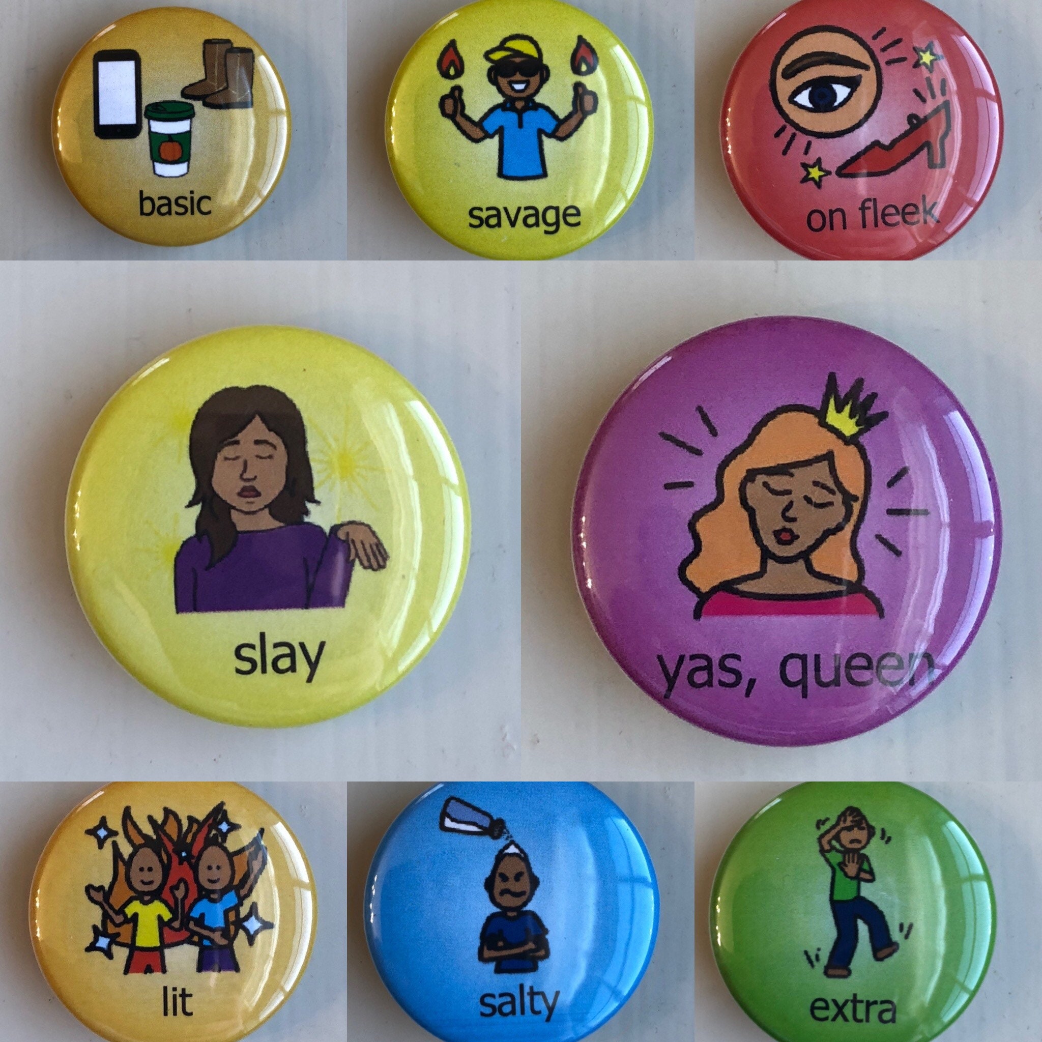 Speech Therapy Magnet 1.5 Inch Button Magnet - Communication Icons - Etsy