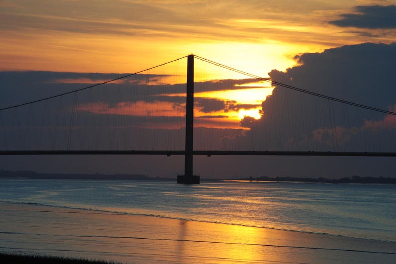Humber Bridge at Sunset. Photographic Print - Etsy Ireland