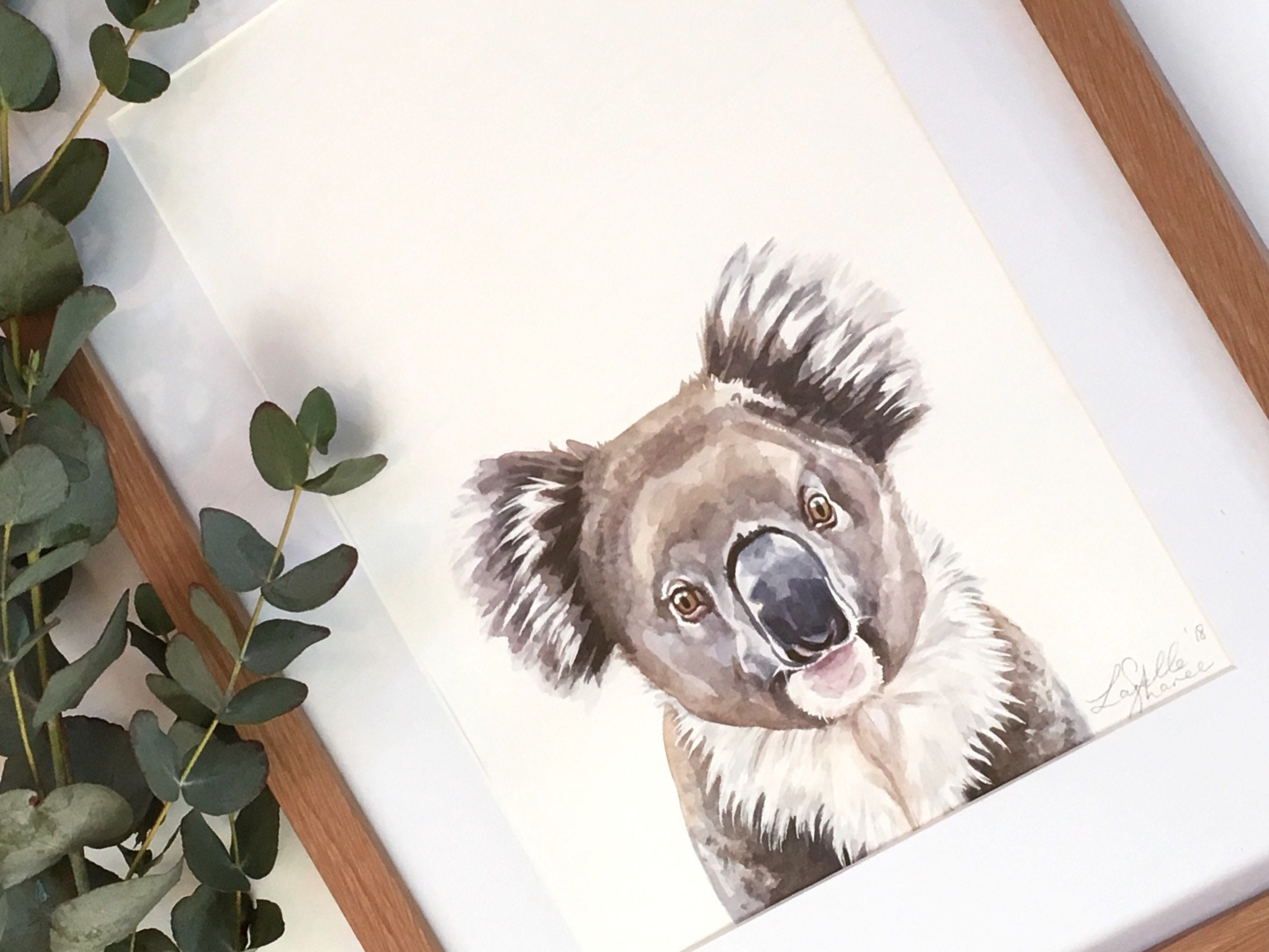 Baby Koala Watercolour Painting Print Aussie Australian Animal Nursery ...