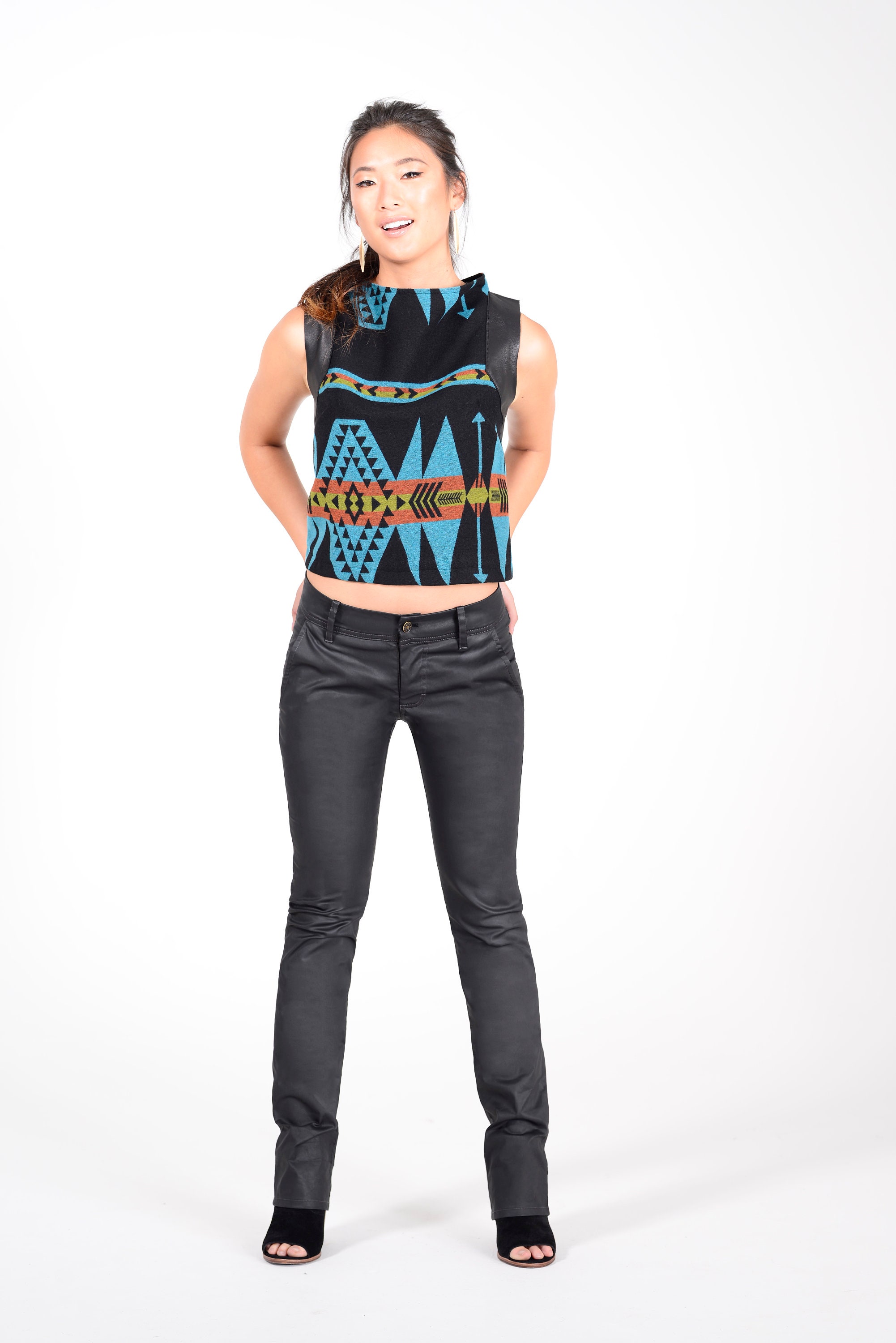 Crop Top Tunic Shirt Wool Top Vest Minimalist Leather Designer Unique ...