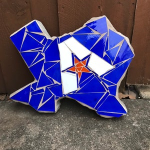 Texas Flag Stepping Stone With Mosaic Top! - Etsy