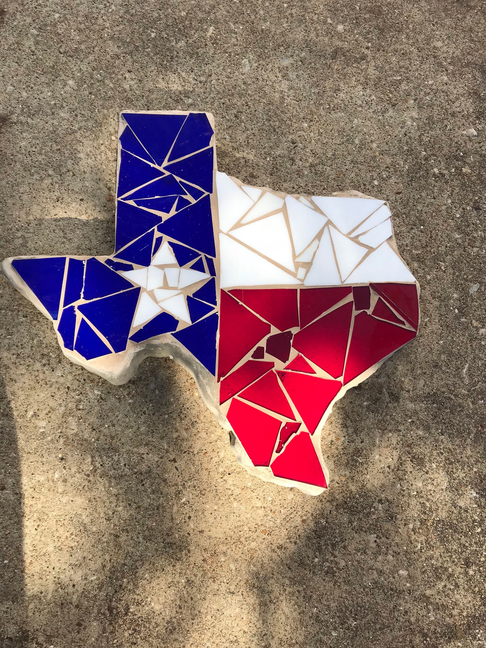 Texas Flag Stepping Stone With Mosaic Top - Etsy