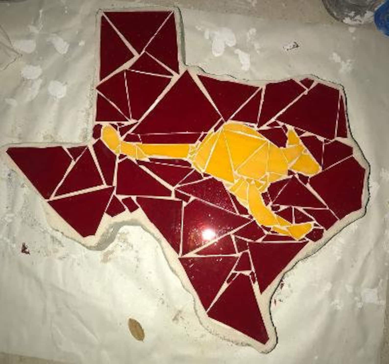 Texas Flag Stepping Stone With Mosaic Top - Etsy