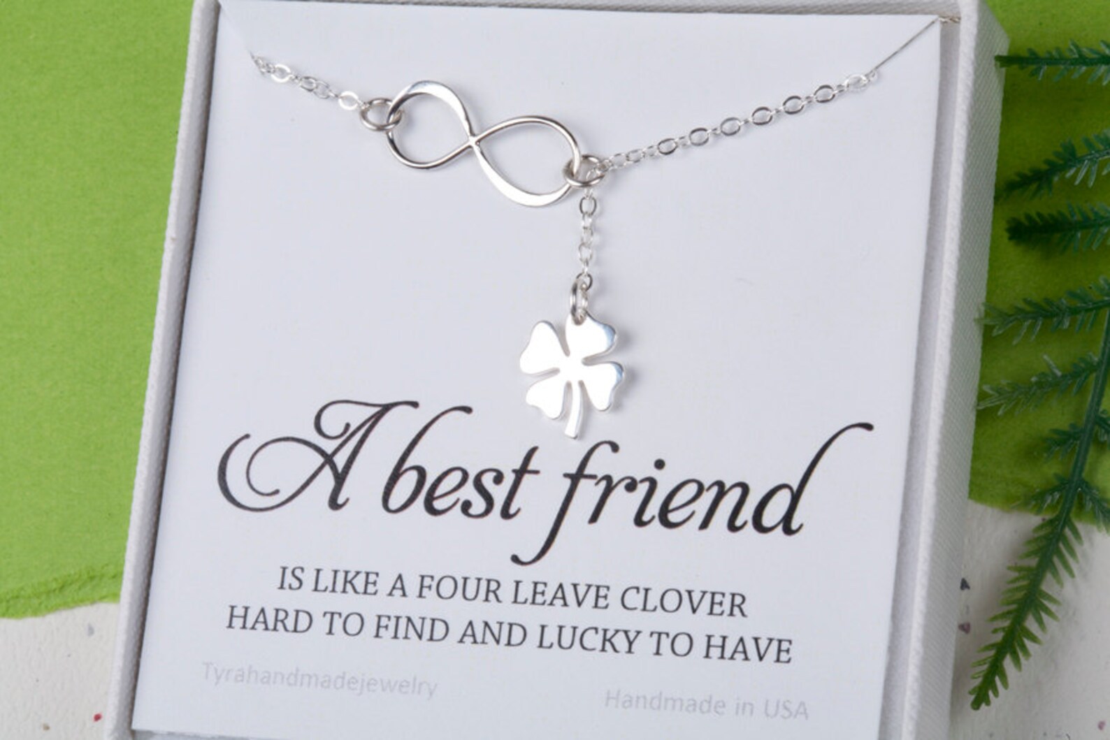 Best Friend Like a Clover Necklacefour Leaf Clover Infinity | Etsy