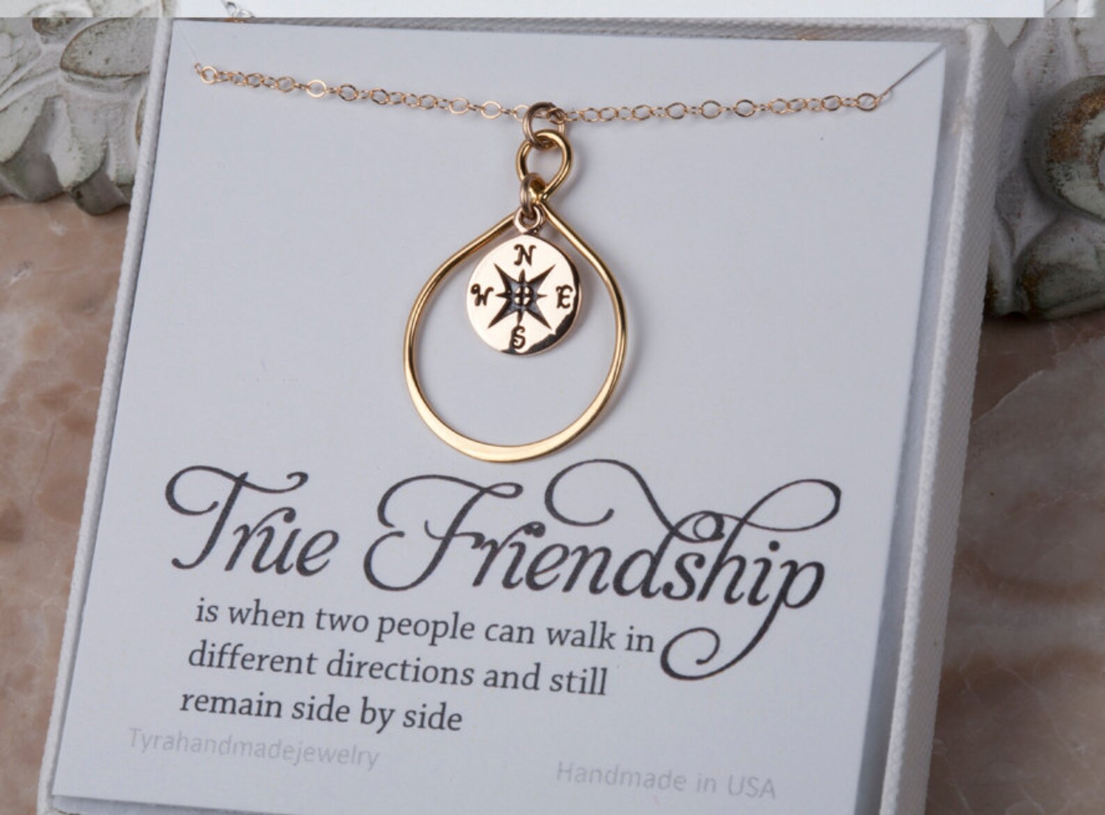 Gold Compass Necklace,infinity Compass Necklace,small Compass ...