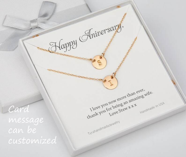 Double Layered Initial Necklacemonogram Necklacehand Stamped - Etsy