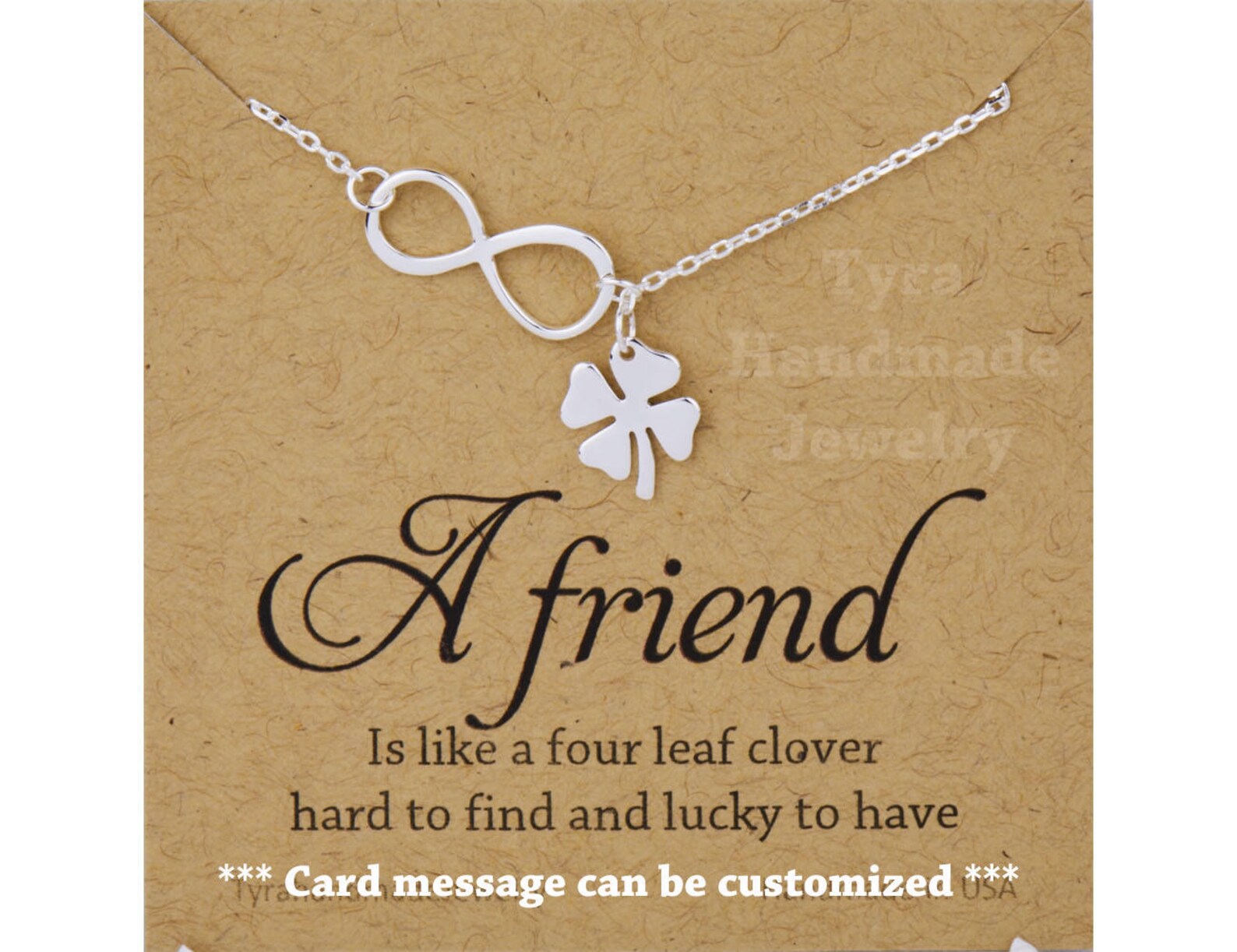 Best Friend Like a Clover Necklacefour Leaf Clover Infinity - Etsy