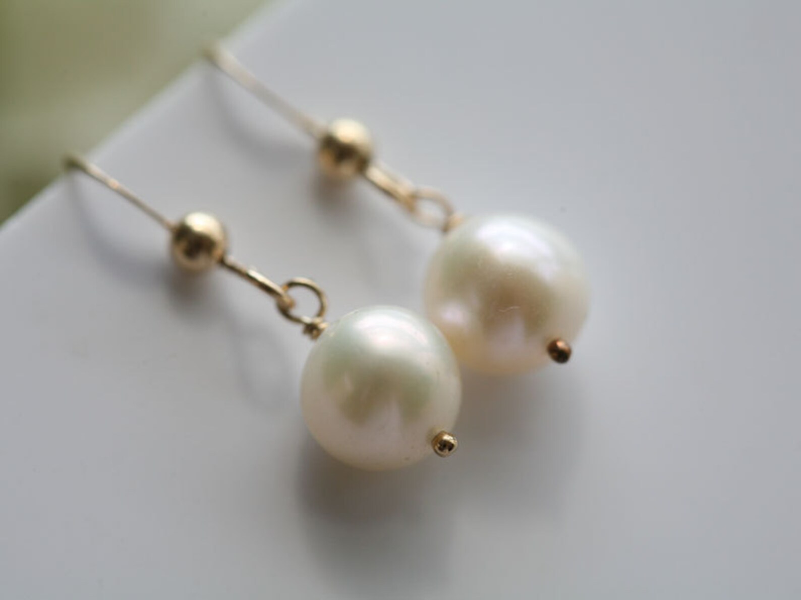Classic Round Freshwater Pearl Earrings,wire Wrapped Pearl,gold or ...