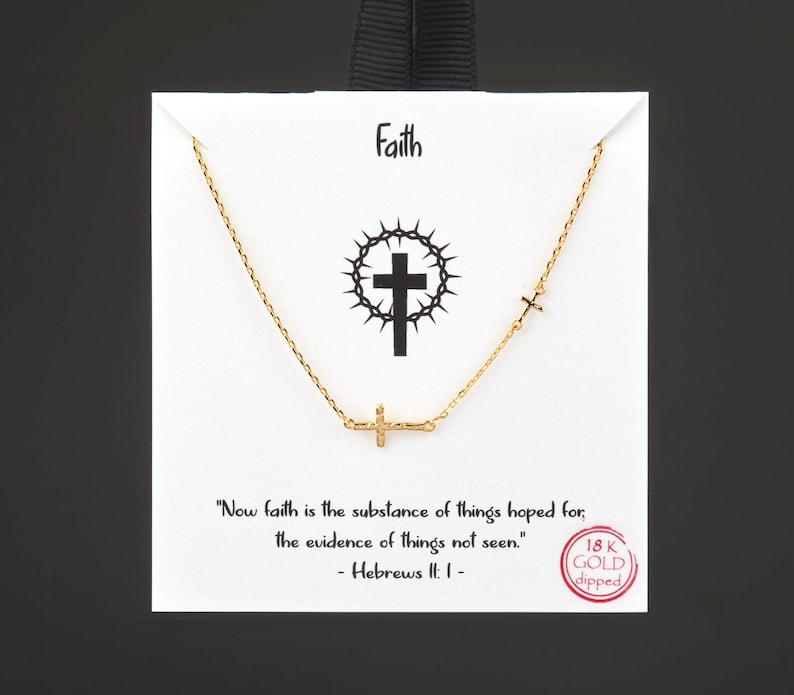 Double Sideways Cross Necklace With Note Card,textured Hammered ...