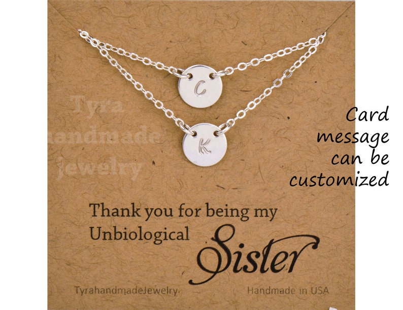 Double Layered Initial Necklacemonogram Necklacehand Stamped - Etsy