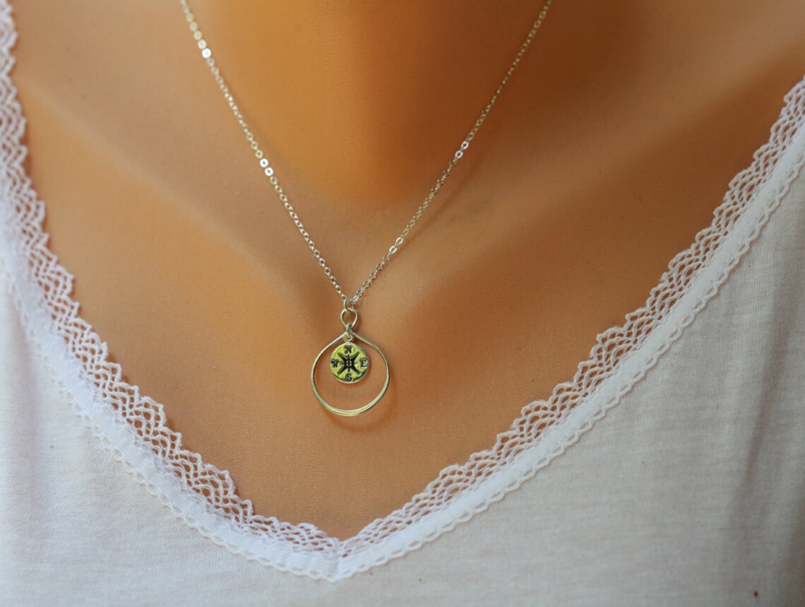 Compass Necklace,infinity Necklace,journey Necklace,teardrop Infinity ...
