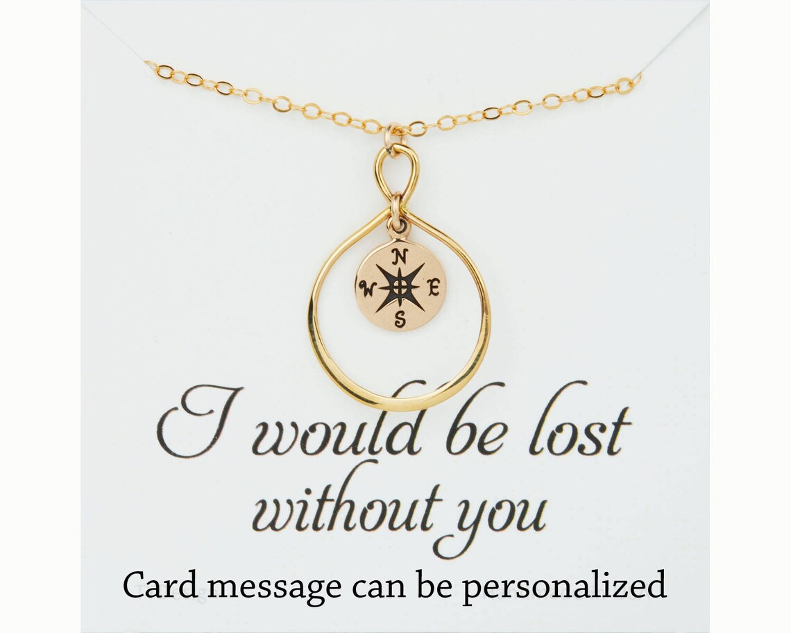 Gold Compass Necklace,infinity Compass Necklace,small Compass ...