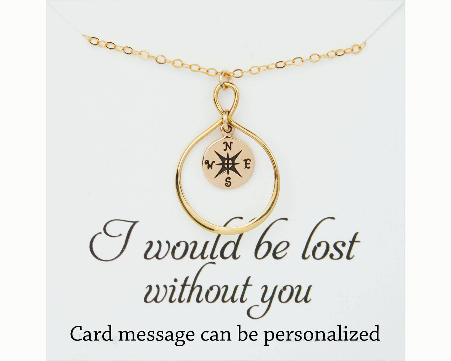 Gold Compass Necklace,infinity Compass Necklace,small Compass ...