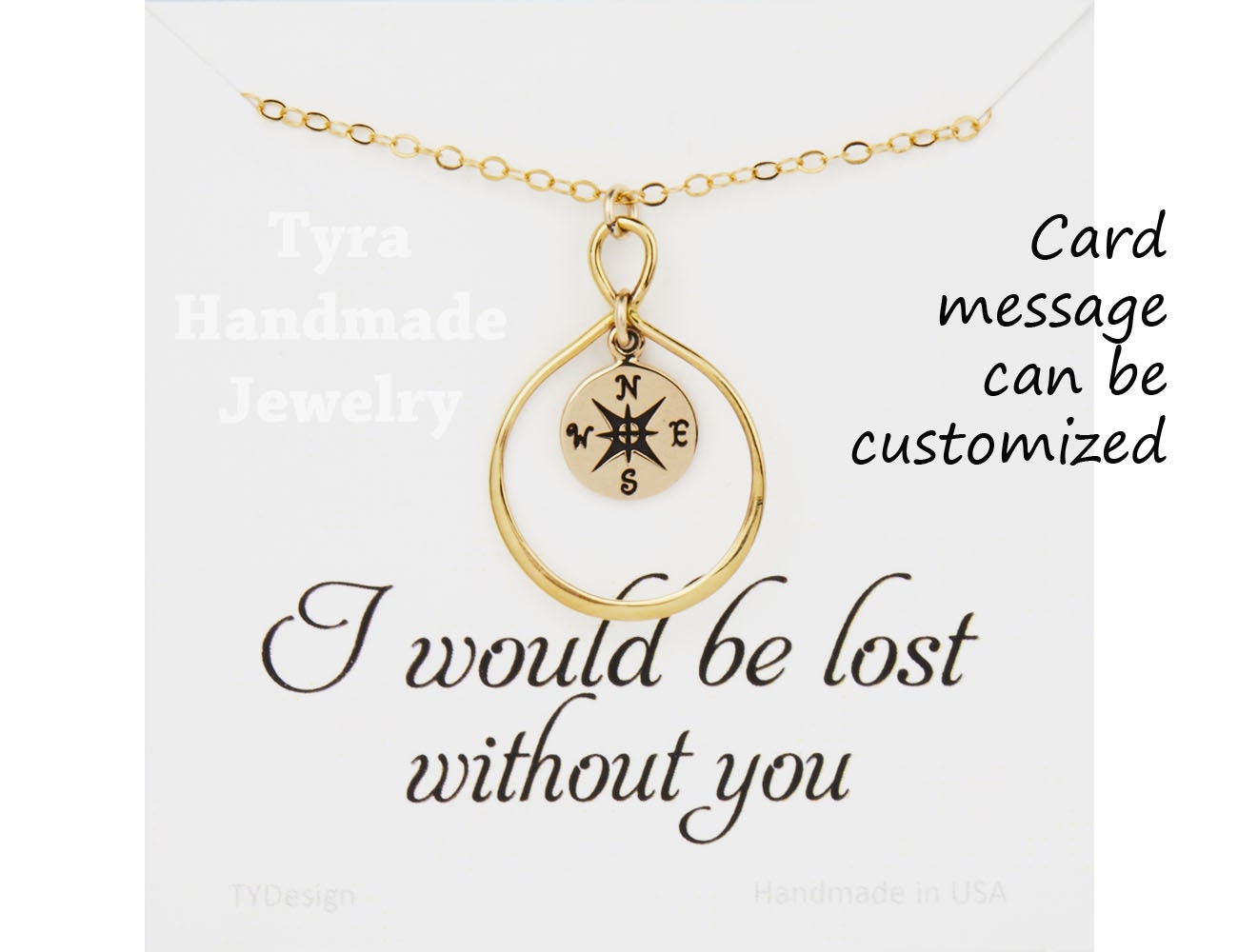 Compass Necklace,infinity Necklace,journey Necklace,teardrop Infinity ...